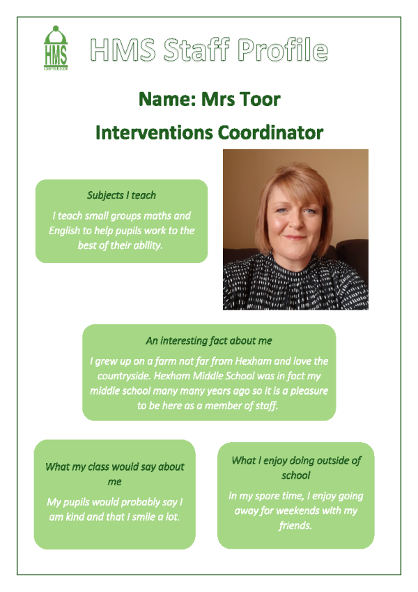 Meet Our Staff – Hexham Middle School