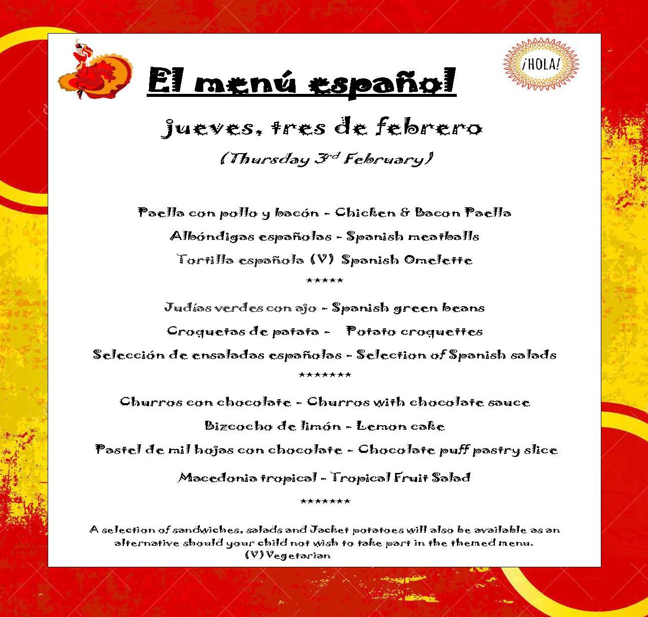 Spanish Themed Lunch! – Hexham Middle School