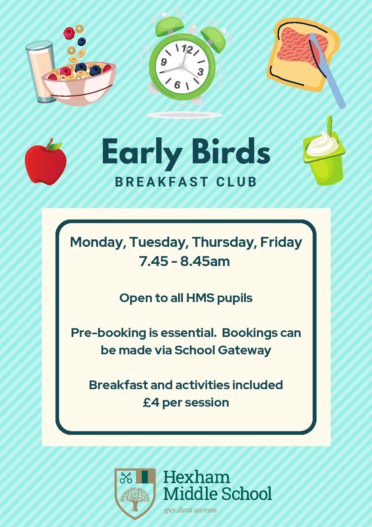Early Birds Breakfast Club – Hexham Middle School