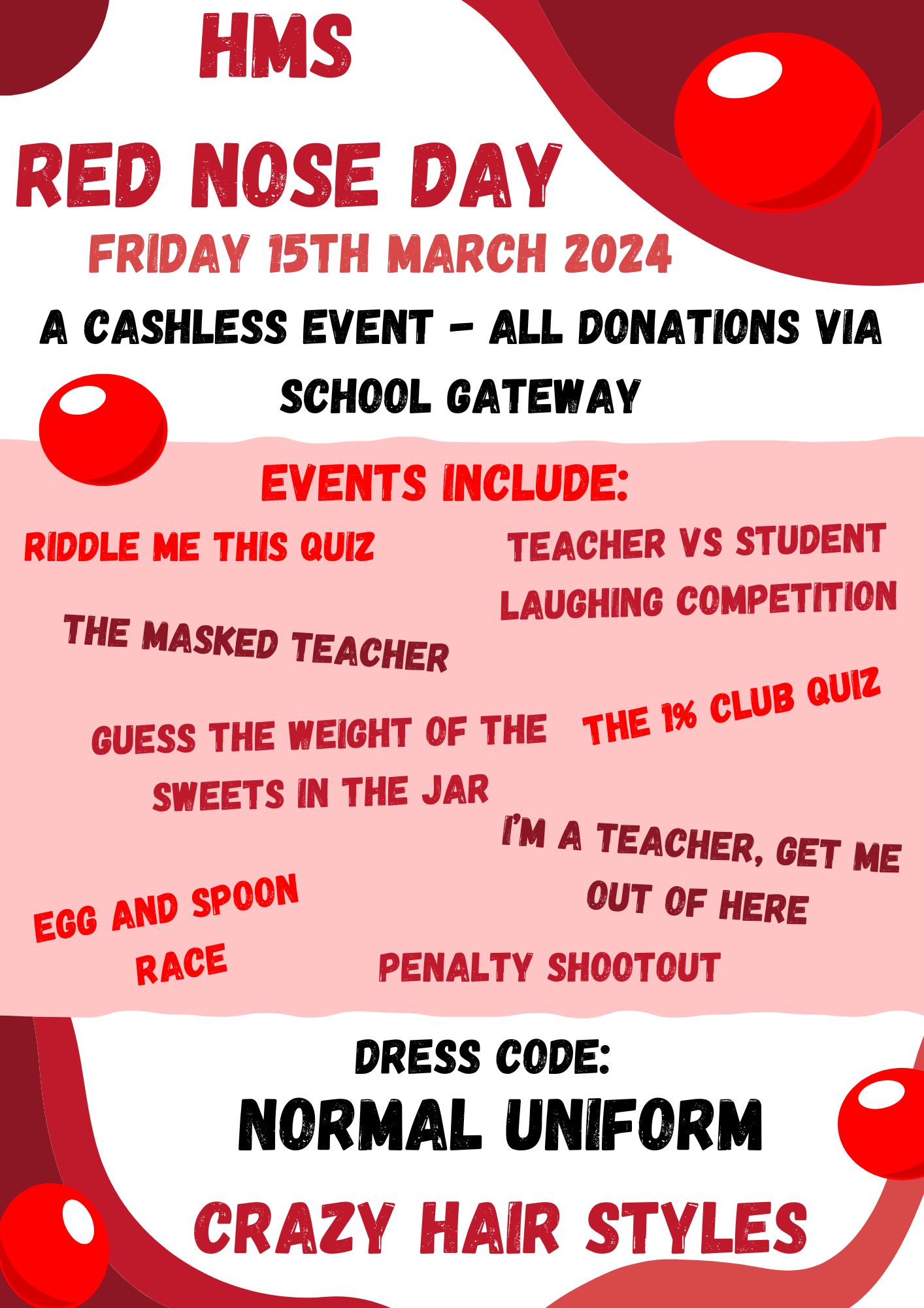 Red Nose Day Fundraising – Hexham Middle School