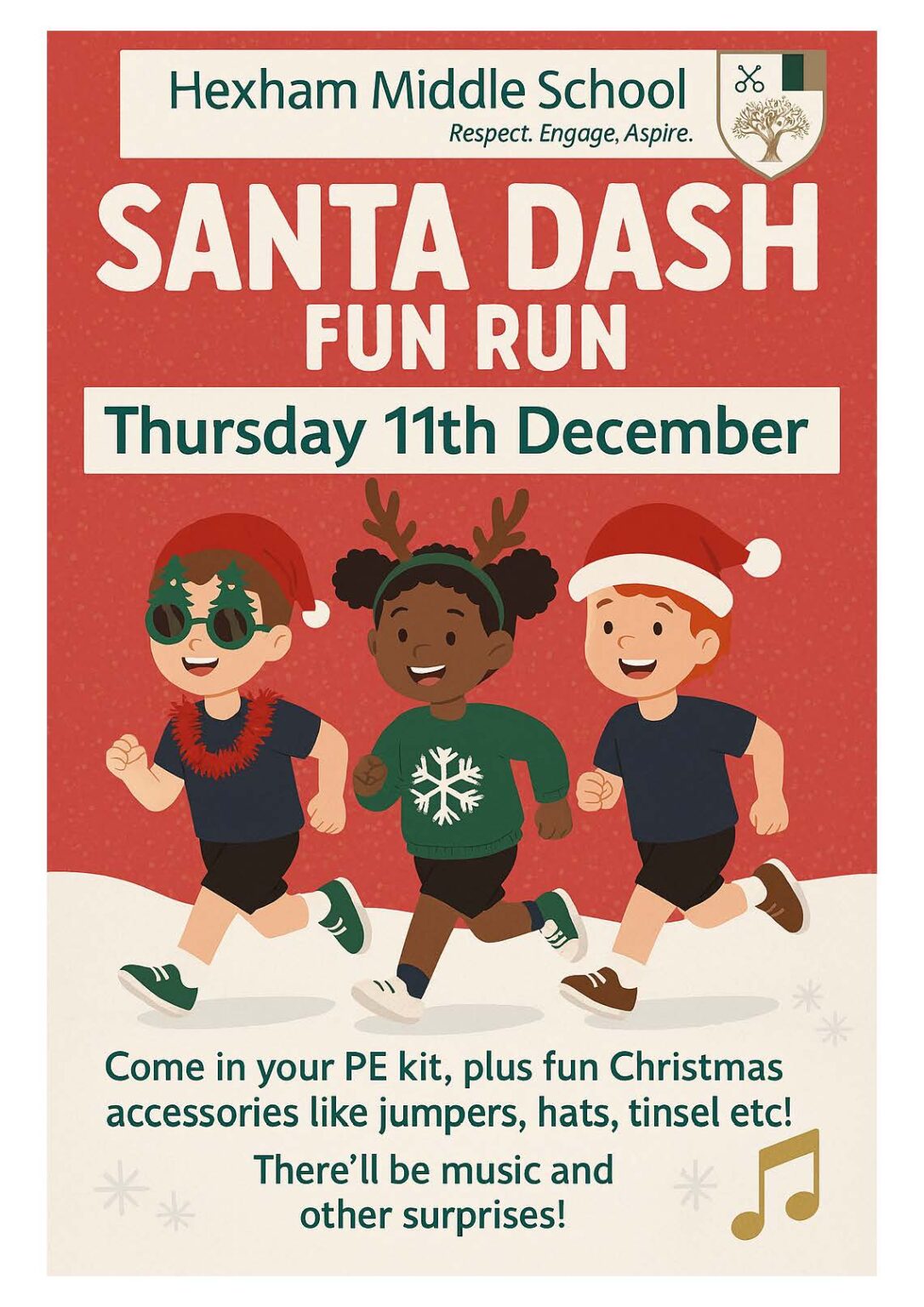 Santa Dash Fun Run – Hexham Middle School